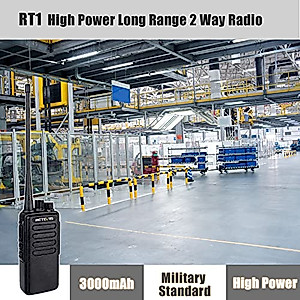 Retevis RT1 Handheld Radios Two Way Long Range,Strong Penetration 2 Way Radio with 3000mAh Rechargeable,VOX Adjustable Professional Walkie Talkies with Earpiece and Mic Set(4 Pack)