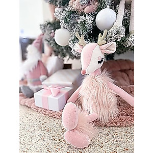 MON AMI Freija The Pink Reindeer Stuffed Animal Doll – 17”, Deer Plush Toy, Use as Toy or Room Décor, Great Gift for Kids, Boys, Girls