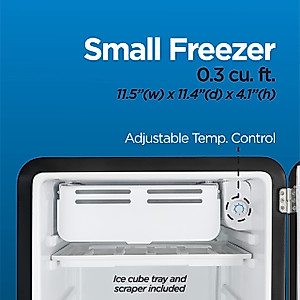 Commercial Cool CCRR32HB 3.2 Cu. Ft Freezer, Vintage Style Refrigerator, with Slide-Out Glass Shelves & Tall Bottle Storage, Retro Fridge, Black