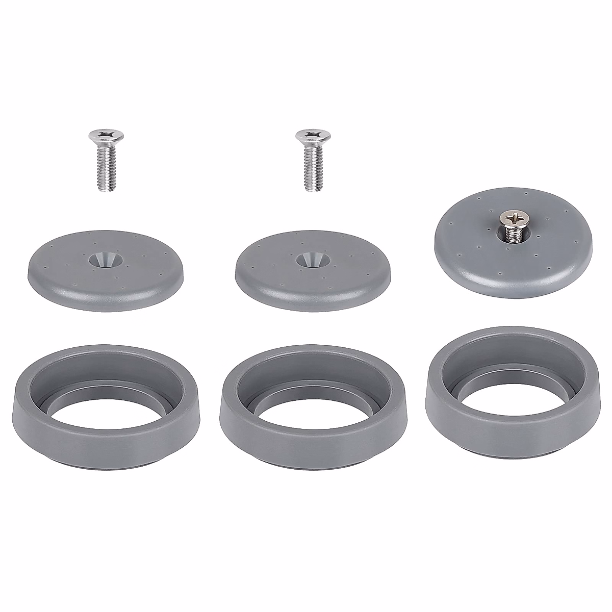 3 Pack Commercial Spray Valve Repair Kit for Most Commercial Sink Pre-Rinse Sprayer Spray Face Bumper and Screw Repair Part 1.42 GPM, Grey