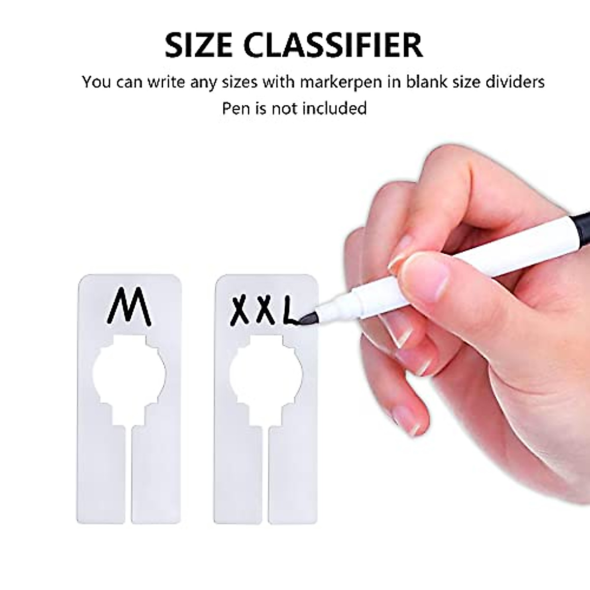 30 Piece White Rectangular Clothing Rack Size Dividers, Rectangular Blank Closet Dividers Hanging, Blank Hanger Separator, Closet Dividers for Clothing Rack (30)