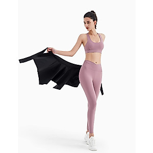 Kiench Women's Gym Athletic Wrap Skirts Tennis Yoga Running Tie Up Cover Up S M L XL Black