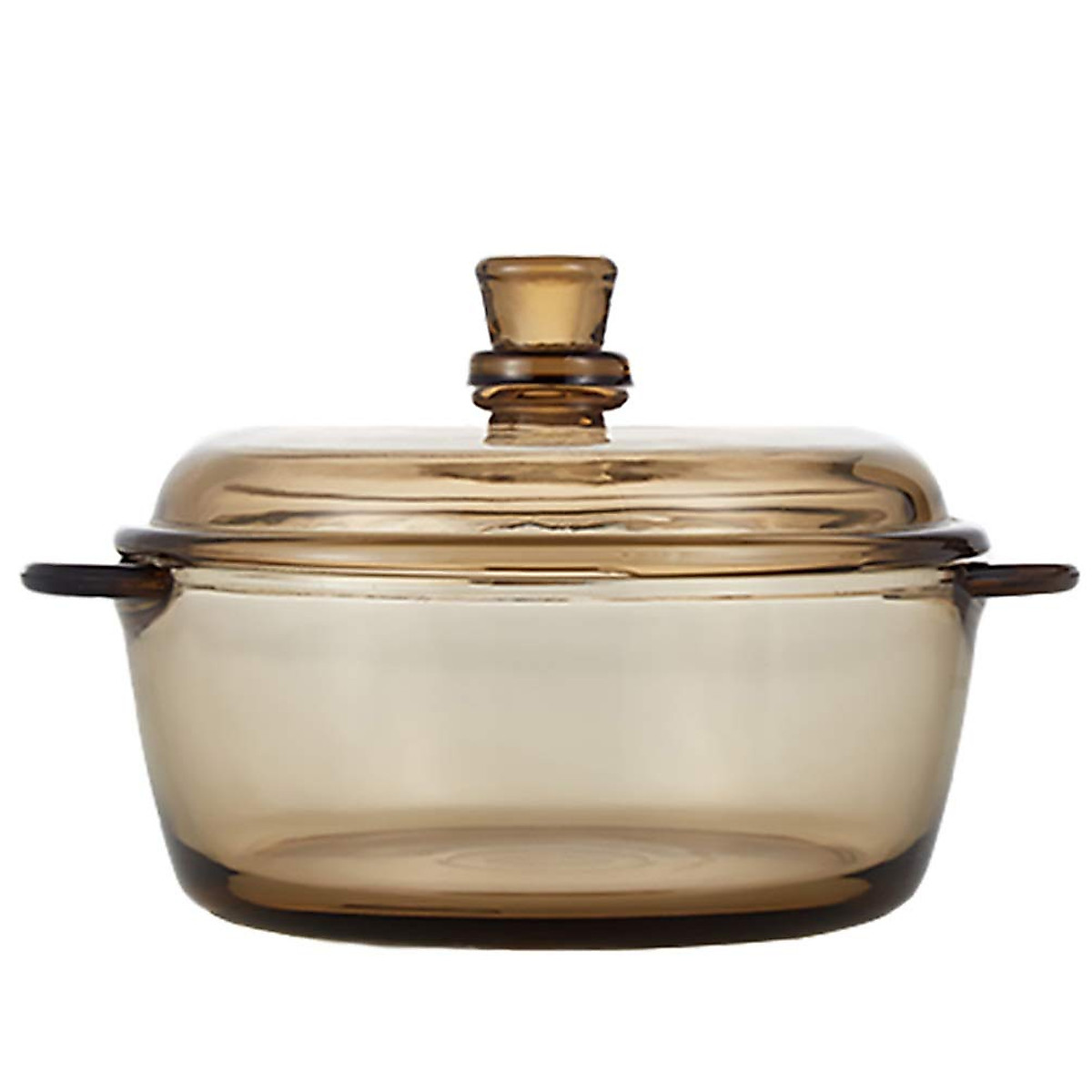 DOITOOL Glass Casserole with Lid Round Clear Baking Dish Heat Resistant Easy Grab Cooking Bowls Soup Serving Bowl Food Storage Containers for Noodle Soup Salad Light Brown