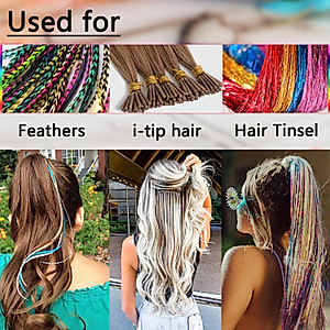 NIACONN 1000Pcs MicroLink Beads for Hair Extensions, 5mm Silicone Lined Beads Microlink Rings Hair Extensions Tool-Brown