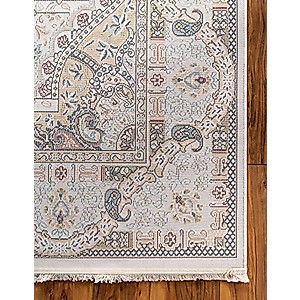 Unique Loom Narenj Collection Classic Traditional Medallion Textured Design Area Rug, 8 x 10 ft, Ivory/Tan