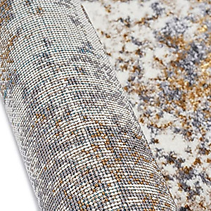 LUXE WEAVERS 6490 Gray 8x10 Abstract Area Rug – Modern Design, Medium Pile