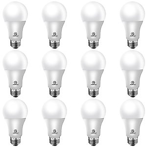 Energetic Light Bulbs 75 Watt, 1200LM Super Brightness, Daylight 5000K, E26 Standard Base, Non-Dimmable A19 LED Light Bulb, UL Listed, 12 Pack
