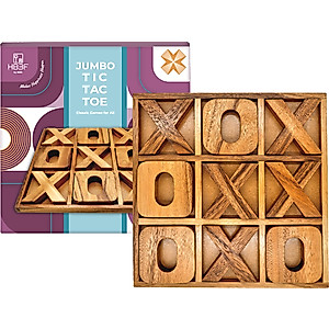 BSIRI Jumbo Tic Tac Toe Board Games - Wall Tic Tac Toe for Rustic Home Decor Farmhouse Decor, Patio Decor, Coffee Table Decor, Ideal Outdoor Games, Game Night, Family Games, Unique Gifts for Couples