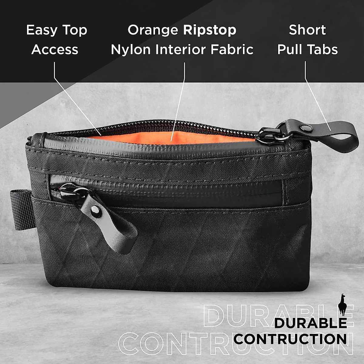 ALPAKA Zip Pouch - Black RFID-Blocking Cash and Card Wallet - Made With Carbon Neutral And Weatherproof Fabrics