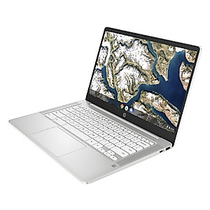 HP Chromebook 14 Laptop, Intel Celeron N4000 Processor, 4 GB RAM, 32 GB eMMC, 14” HD Display, Chrome, Lightweight Computer with Webcam and Dual Mics, Home, School, Music, Movies, (Renewed)