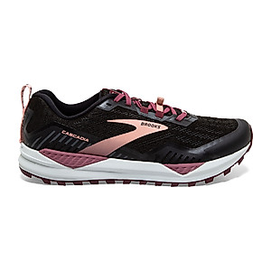 Brooks Women's Cascadia 15 Trail Running Shoe - Black/Ebony/Coral Cloud - 12 Medium