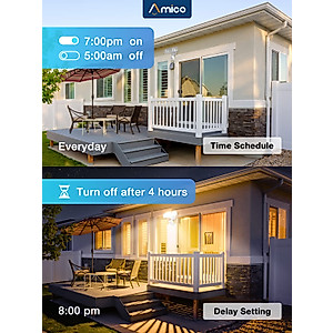 Amico Smart LED Motion Sensor Outdoor Lights, 40W Flood Lights Work with Alexa/Google Home, 4000LM Security Lights, 2700-6500K, IP65 Waterproof, App Controlled WiFi Flood Light for Garage, Yard