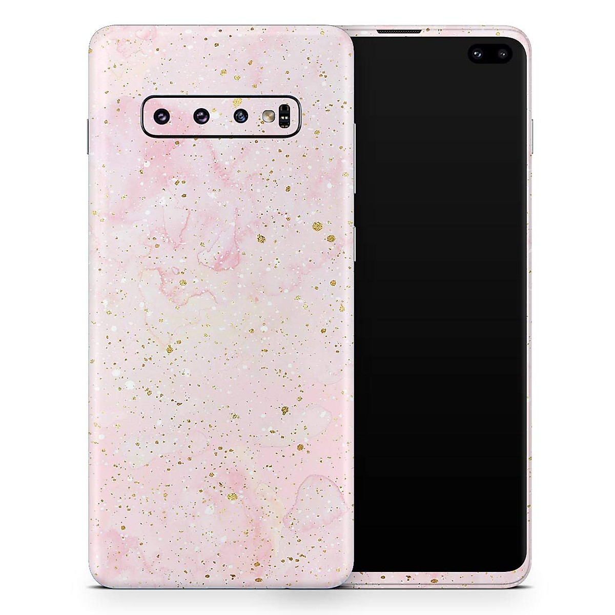 DesignSkinz Karamfila Watercolor & Gold V12 Protective Vinyl Decal Wrap Skin Cover Compatible with The Samsung Galaxy S20 (Screen Trim & Back Glass Skin)