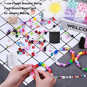 Elastic Cord for Bracelets, 2 Rolls 1 mm 330 Feet Sturdy Bracelet String, Stretchy Elastic String for Jewelry Making, Necklaces, Beading