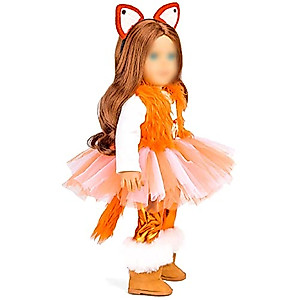 Sweet Dolly 18 Inches Doll Clothes Christmas Red Fox Costume Outfits Fit American 18 Inch Dolls