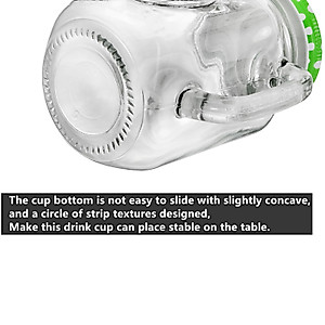 Dicunoy Set of 8 Mason Jar with Handle and Straw, 16OZ Mason Jar Cups with Lid, Old Fashioned Drinking Glasses for Iced Coffee, Smoothies, Ice Tea, Lemonade, Party Favors