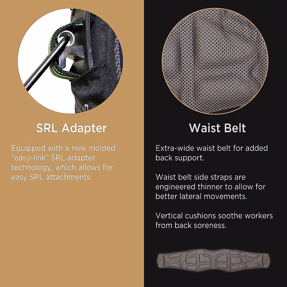 AFP Fall Protection Premium Reflective Black Safety Harness w/Hi-Viz Lime, Vented & Padded Shoulder, Legs and Back, 8” Thick Back Support Belt, 3 D-Rings, Tongue Buckle, Quick Release (OSHA/ANSI PPE)