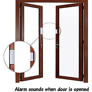 4 Pack Door Window Alarm, Magnetic Burglar Alert Sensor, Loud Door Alarms for Kids Safety, DIY for Home Security, Office Protection,Shopping Store AAA Battery