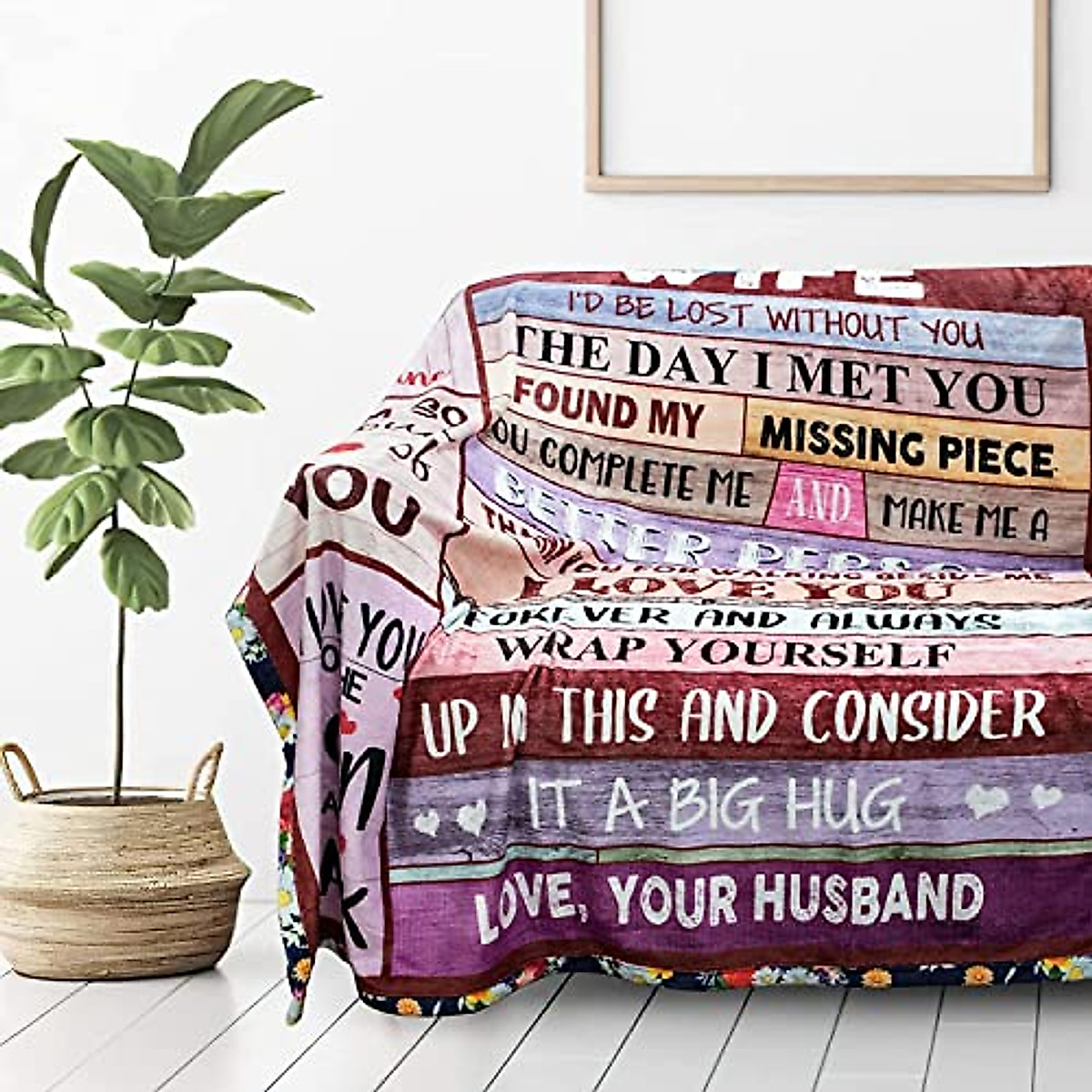 Blanket Gifts for Wife Romantic Anniversary Birthday Gifts for Wife Her I Love You Fleece Throws Blankets Presents for Wife from Husband to My Wife Warm Gifts for Christmas Valentine's Mother's Day