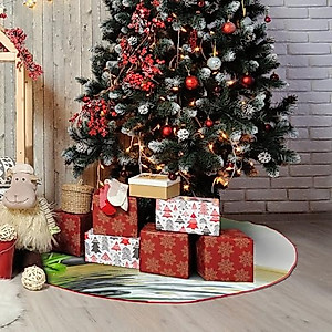 Zen Basalt Rocks Christmas Tree Skirt 48"x48", Large Xmas Tree Skirt Fabric, Washable Tree Skirt Waterproof, Classic Santa Tree Skirt Decorations for Real Tree, Home, Outdoor, Holiday Party