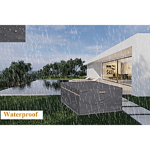 Garden Balsam Heavy Duty Waterproof Patio Furniture Covers,Fade Resistant Outdoor Table and Chair Covers Square 74"Wx 74"D x 28"H Dark Grey