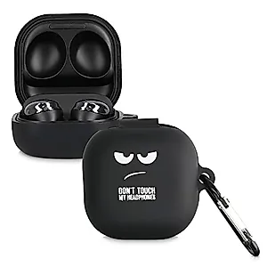 kwmobile Silicone Case Compatible with Samsung Galaxy Buds 2 Pro/Buds 2 / Buds Live - Case Soft Cover - Don't Touch My Headphones White/Black/Black