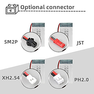 OooSure 5 pcs 3.7V 1100mAh 25C 903048 Rechargeable Lithium Batteries for RC Drone SM2P/JST/XH2.54/PH2.0connector (XH2.54)