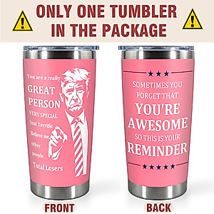 20oz Travel Coffee Mug, Sometimes You Forget You Are Awesome Coffee Tumbler, Thank You Gifts for Men Women, Inspirational Gifts, Stainless Steel Tumbler with Lid and Straw, 20 Oz Tumbler, Pink