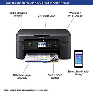 Epson Expression Home XP-4100 Wireless Color Printer with Scanner and Copier (Renewed)