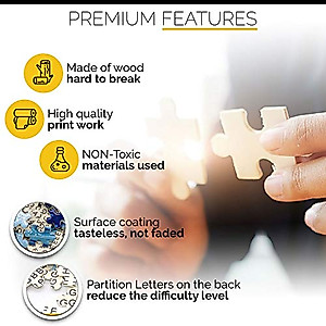 Wooden Jigsaw Puzzles 1000 Pieces for Adults for Kids -Christmas Dinner, Made of Basswood,Wooden Jigsaw Puzzles Hard to Break ，Includes Image Poster