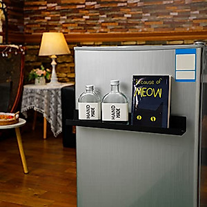 2 Pcs Magnetic Book Shelf for Whiteboard Magnetic Shelf Metal Floating Book Shelves for Kids Room Magnetic Book Display Shelf Magnetic Book Shelf for Kids Room Teacher Whiteboard Classroom (Black)