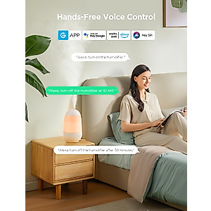 GoveeLife Smart Mini Humidifier for Baby Nursery, Top Fill Cool Mist Humidifier with Scent Diffuser & Nightlight, Built-in Sensor, Works with Alexa, Ultrasonic Humidifiers for Home, Bedroom and Plants