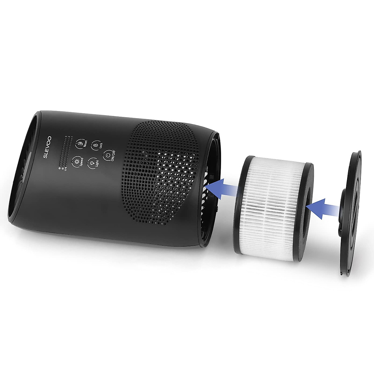 Slevoo BS-03 Air Purifier Filter Replacement - 2 Pack, Compatible with BS-03 HEPA Air Purifiers, 3-in-1 HEPA Air Filter Replacement