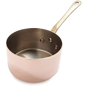 Mauviel M'Minis Polished Copper & Stainless Steel Sauce Pan With Brass Handle, 3.5-in, Made in France