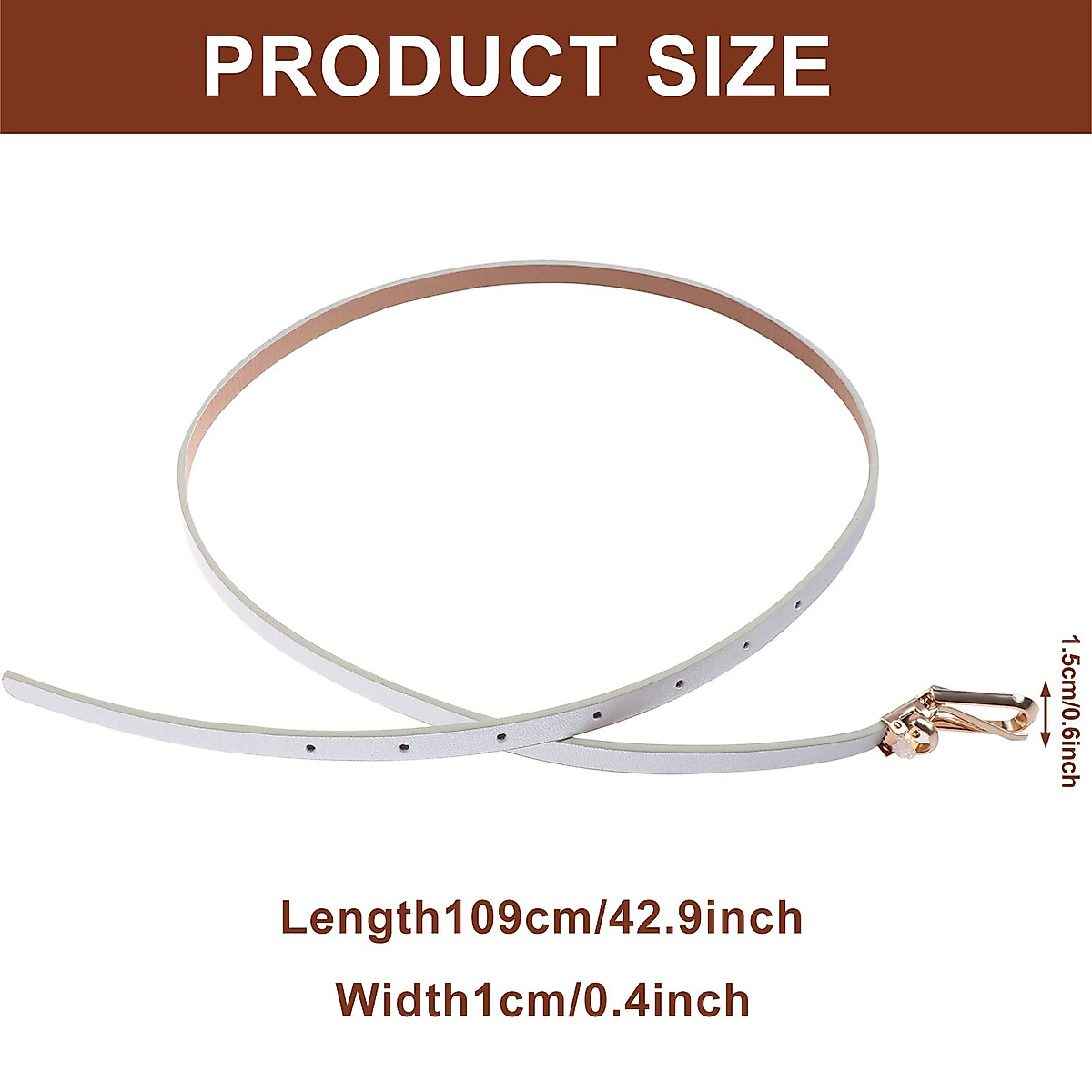 Uoeo Set of 10 Womens Thin Belts Women Skinny PU Leather Belt Adjustable Thin Waist Belt