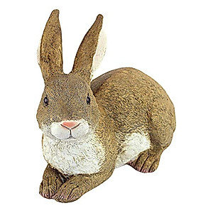 Design Toscano QM200861 Bashful The Bunny Lying Down Rabbit Outdoor Garden Statue, 10 Inch, full color