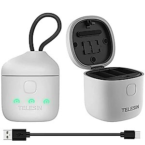 TELESIN AllinBox Battery Charger for Hero 11/10/9, with High Speed USB 3.0 SD Card Reader Function, Waterproof Storage Carry Case for GoPro Hero 9/10/11 Black,IP54 Grade Waterproof (Only Charger)