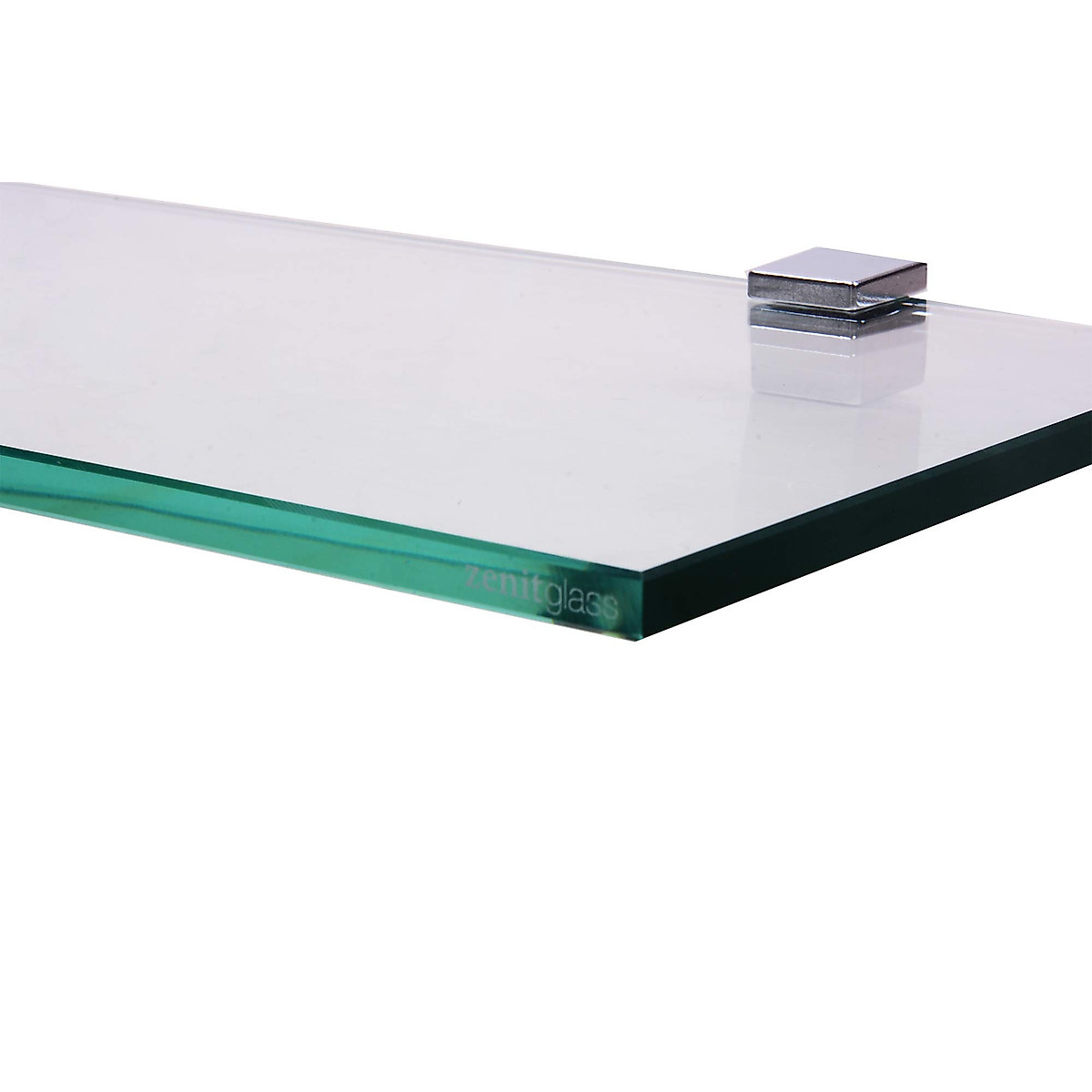 zenit glass | Rectangle Floating Shelf Glass | Tempered Clear Glass | Home Decor Organizer Shelf for Bedroom, Living, Kitchen, Bathroom, Office | 24 x 6”