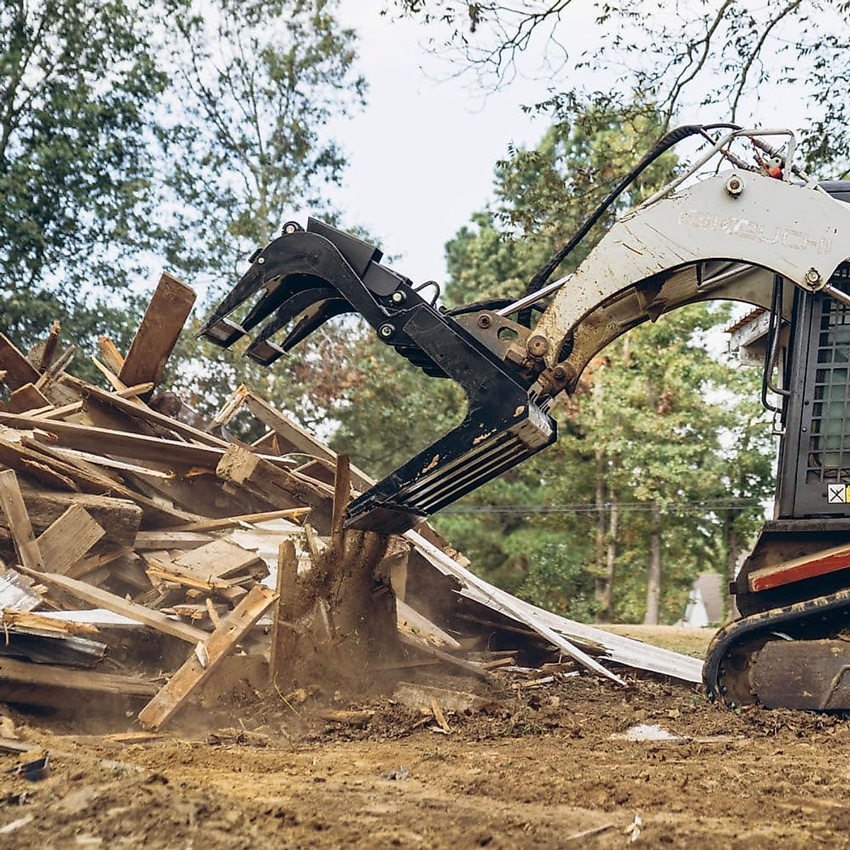 Titan Attachments Skid Steer 60 in. Demolition Grapple Bucket Attachment Heavy-Duty Series