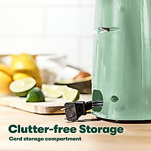 BELLA Electric Can Opener and Knife Sharpener, Multifunctional Jar and Bottle Opener with Removable Cutting Lever and Cord Storage, Stainless Steel Blade, Sage