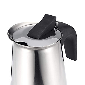 WILL 200450ml Portable Espresso Coffee Maker Moka Pot Stainless Steel with Electric stove Filter Percolator Coffee Brewer Kettle Pot (200ml)