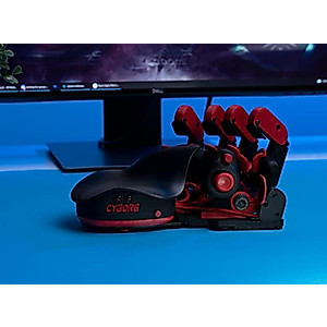 AZERON Cyborg Gaming Keypad – One Handed for PC – with Analog Thumbstick and 29 Programmable Keys – 3D Printed Customized – for Righties (Galaxy Purple)