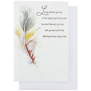 Hallmark Sympathy Card (Stitched Feather)