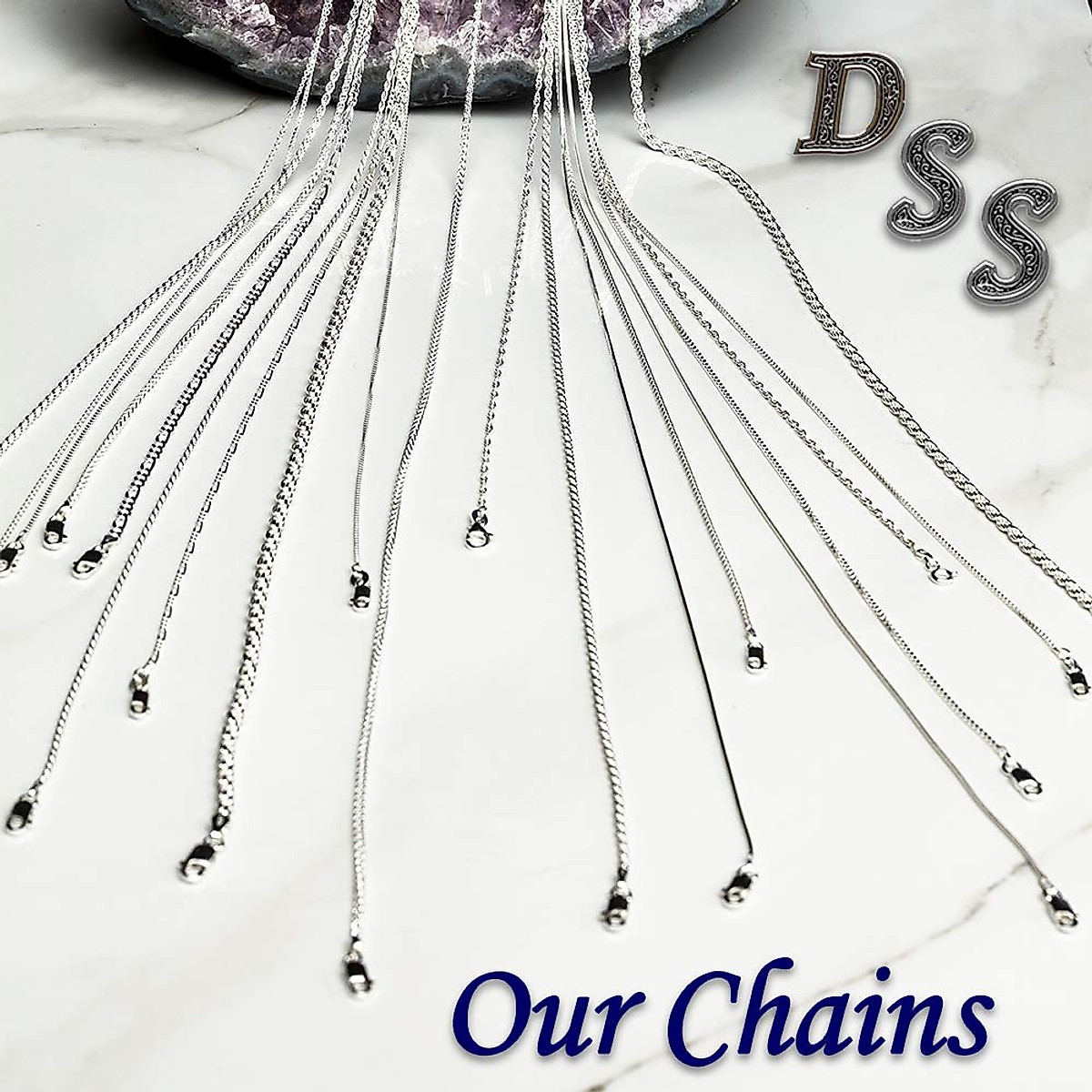 925 Sterling Silver 1MM 8 Sided Snake Chain - Italian Necklace For Women - Lobster Claw Clasp - 18 Inch