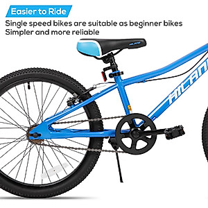 HH HILAND 20 Inch Kids' Bicycles Mountain Bike for Boys, Girls 5+ Years Old, Single Speed Kids Bicycles with Dual Handbrakes, Child Bike Blue