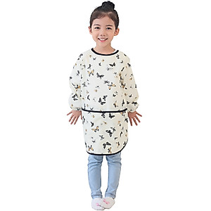 Plie Waterproof Kids Art Smocks 53 Colors (Age 1-10, S-XXL Size), Butterfly Print (38-XXL)