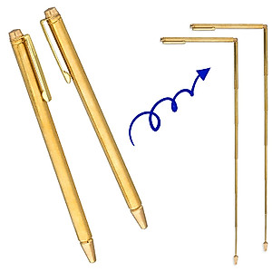 Best Combination Dowsing Rods Copper- 2PCS. 99.9% Pure Copper - Water Divining, Energy Healing, Paranormal, Gold, Yes No Questions. 15cm*56cm*0.9cm Non-Toxic 。 Gift feng Shui Compass