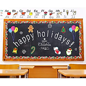 Whaline Christmas Mini Colorful Cut-Outs 44Pcs Assorted Holiday Cut-Outs Santa Xmas Tree Snowflake Classroom Winter Decoration for Bulletin Border Office Party Favor Supplies, 11 Designs