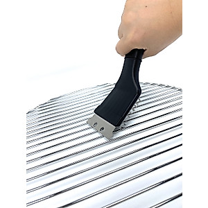 Barbecue Partner Small BBQ Cleaner Steel Wire Grill Brush and Scraper for Grime with Plastic Handle 8 inches