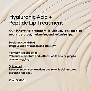 Alfie Hyaluronic Acid Lip Booster -Natural Flavor -15ml/0.5 Fl. Oz -Peptide Lip Treatment -Lip Plumper and Filler -Lip Serum and Moisturizer -Lip Volume Hydrating Treatment -Vegan Friendly, Non-Toxic